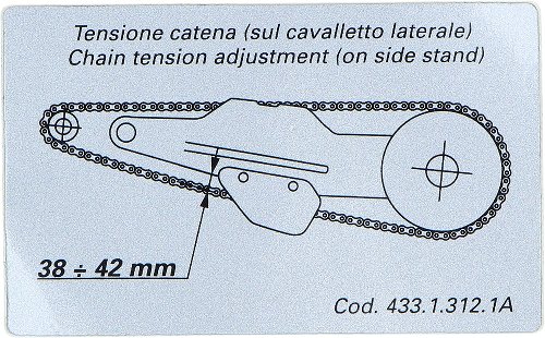 Ducati Sticker chain tension - 1000, 1100 Multistrada